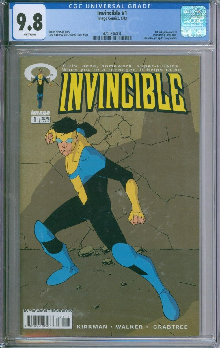 Image Comics Invincible #1 CGC 9.8 1st Full Appearance Invincible ...
