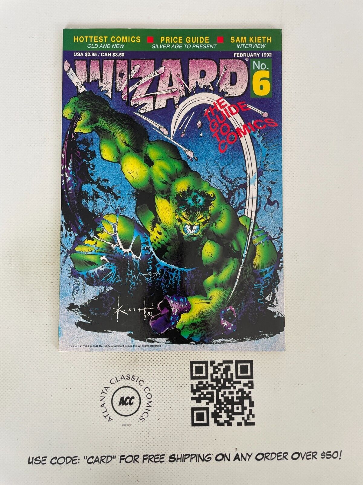 Wizard # 6 NM February 1992 Comic Book Magazine Hulk Kieth Cover ...