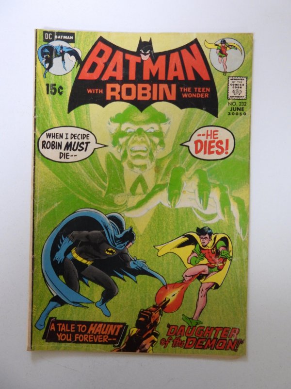 Batman #232 (1971) 1st appearance of Ra's al Ghul VG/FN "stains fr ...
