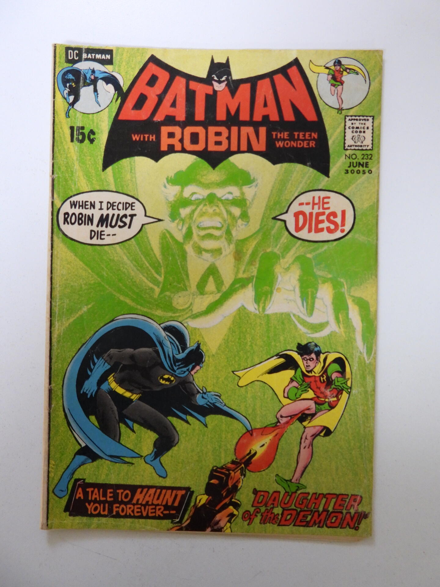 Batman #232 (1971) 1st appearance of Ra's al Ghul VG/FN "stains fr ...