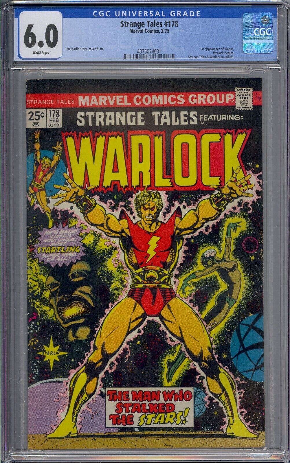Strange Tales #178 CGC 6.0 Warlock Begins 1st Magus White Pages | Comic ...