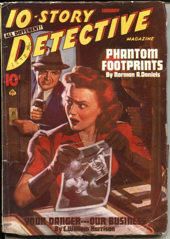 10-Story Detective--Jan 1944-Spicy George J Rozen Cover-Crime & Mystery ...