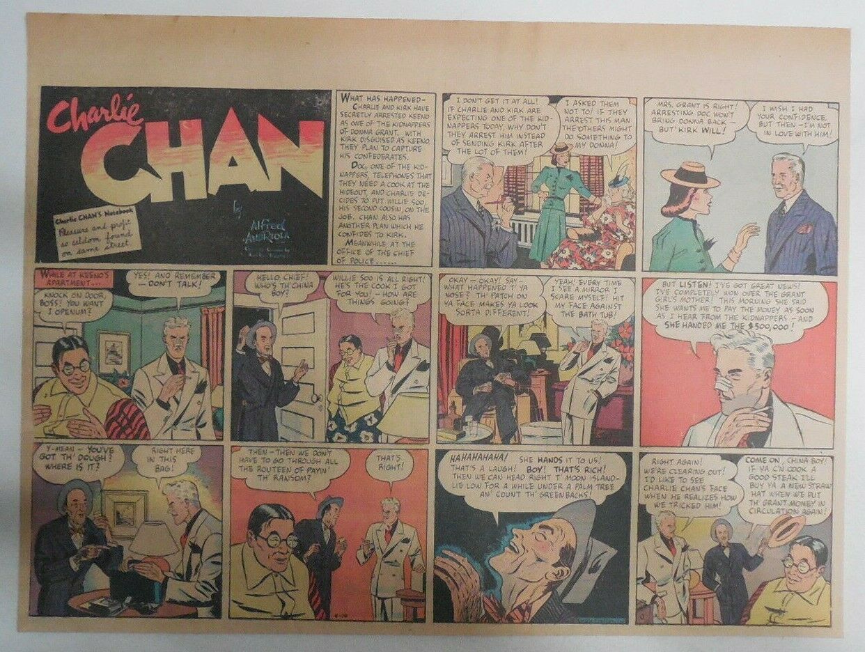 Charlie Chan by Alfred Andriola from 4/16/1939 Year #2 Size: 11 x 15 ...