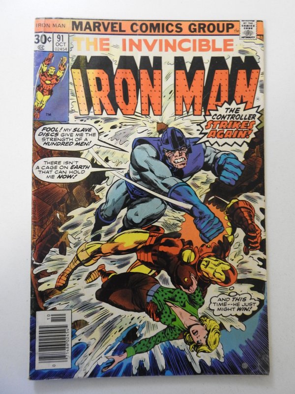 Iron Man #91 (1976) VG- Condition moisture stain, rust on top staple ...