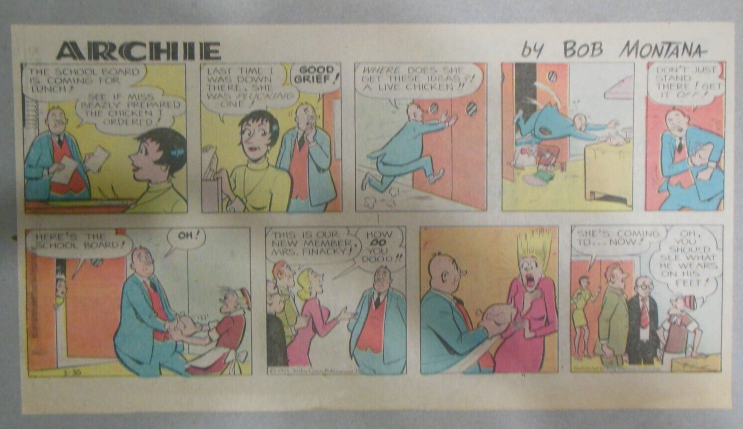 (22) Archie Sunday Pages by Bob Montana from 1975 Size: 7.5 x 15 inches ...