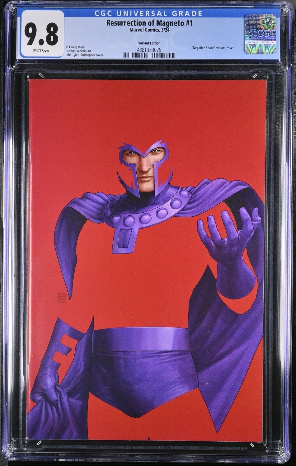 Resurrection of Magneto #1 CGC 9.8 JTC Negative Space Virgin Variant ...