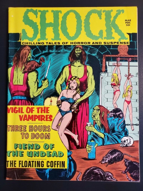 Shock Vol. 3 #1 VF (8.0) 1971 Stanley Pub Vampires! Bondage cover! White Pages| | Comic Books ...