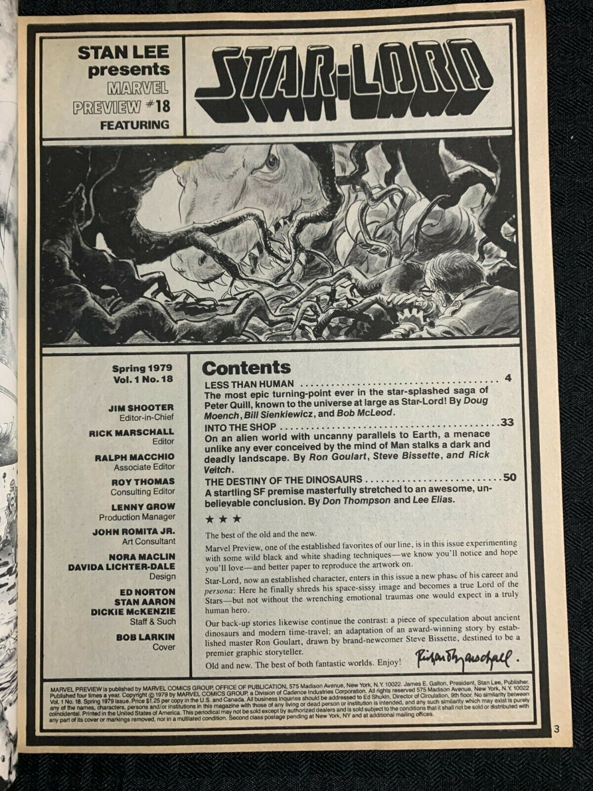 1979 MARVEL PREVIEW Magazine #18 FN+ 6.5 Star-Lord / Bob Larkin Cover ...