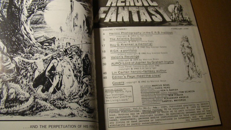 Heroic Fantasy 1 *High Grade* Edgar Rice Burroughs ROY Krenkel ART LIN ...