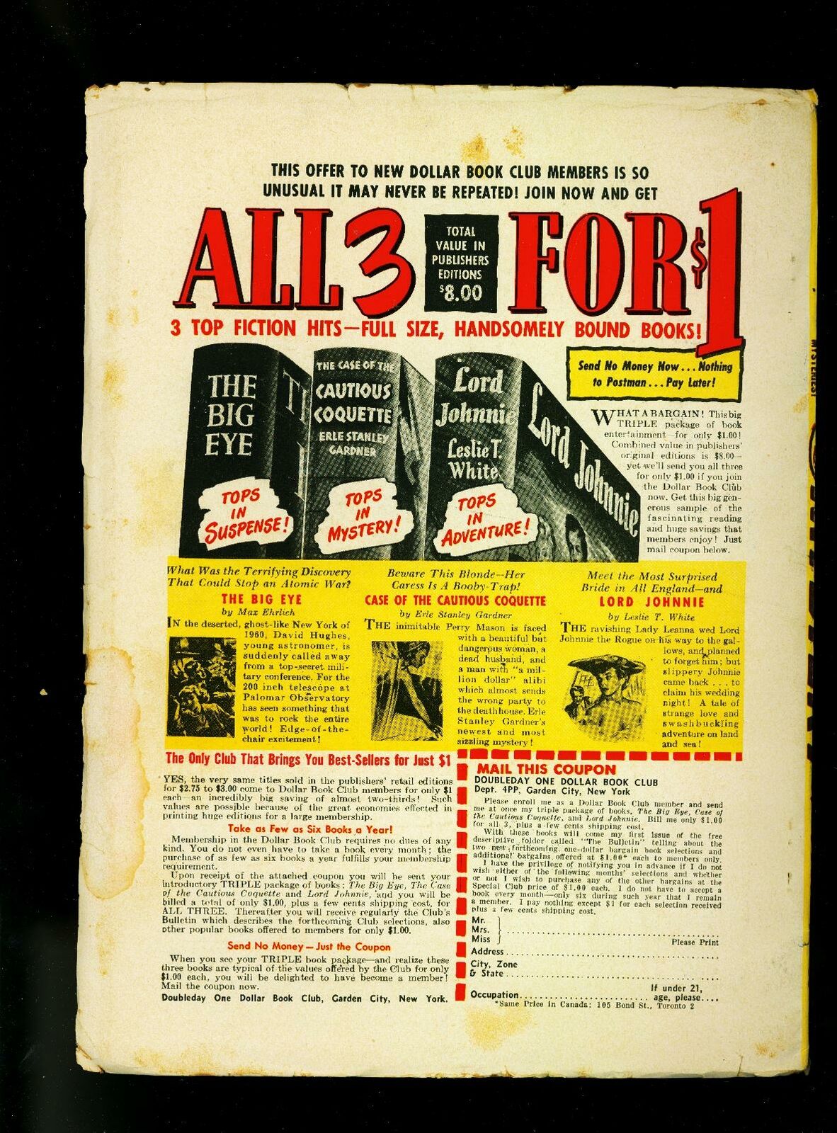 15 Mystery Stories Pulp April 1950- Skull Sewer cover- FN | Comic ...