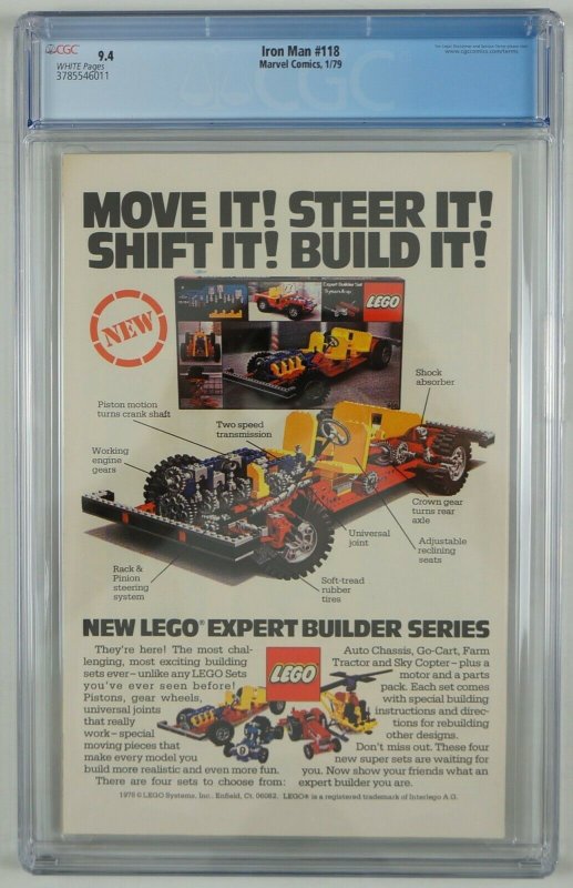 Iron Man #118 CGC 9.4 1st appearance of James Rhodes Rhodey - white ...