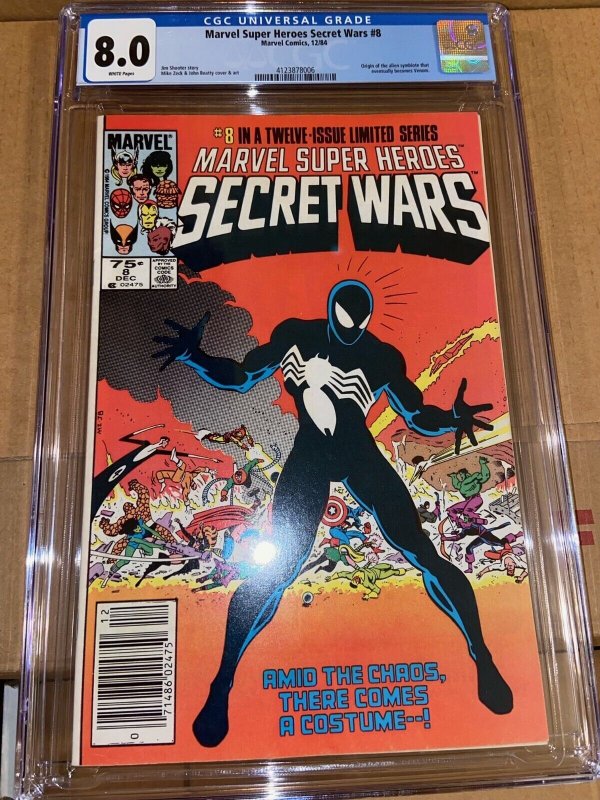 Marvel Super Heroes Secret Wars 8, Black Costume Origin, CGC 8.0 ...