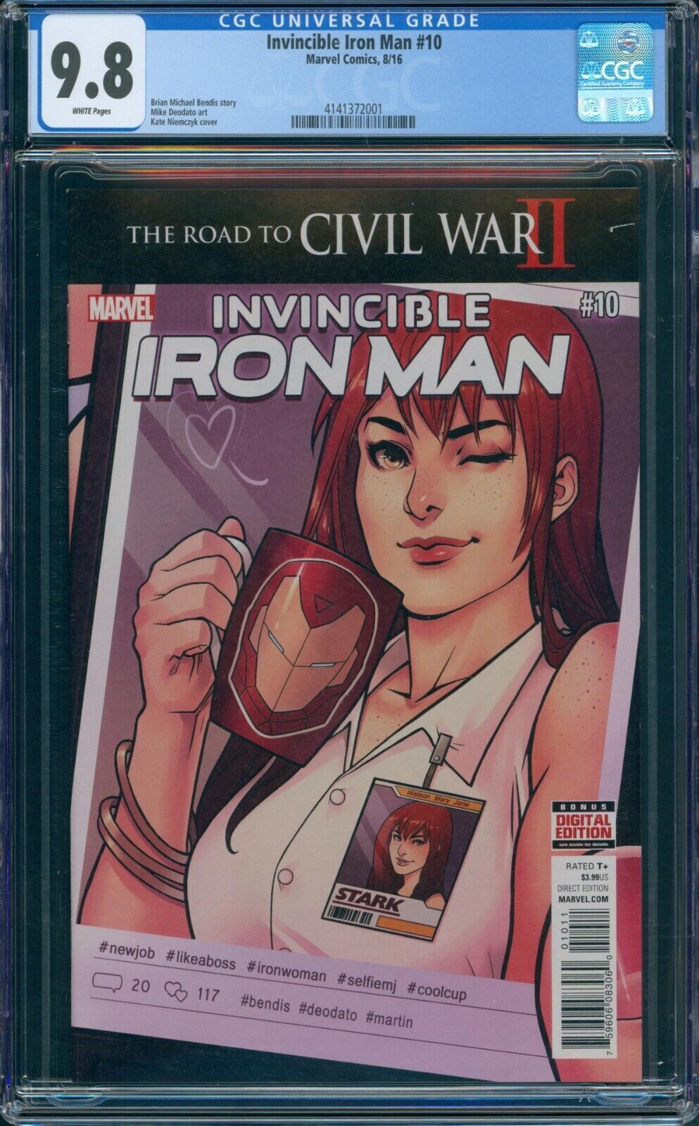 Invicible Iron Man #10 CGC 9.8 Key: 2nd appearance of Riri Williams ...