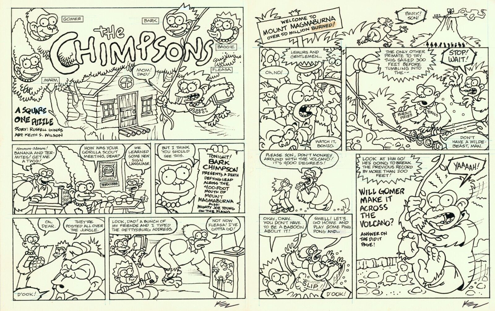 Keith Kez Wilson Signed Original Art 2 Pg. Story The Simpsons Parody ...