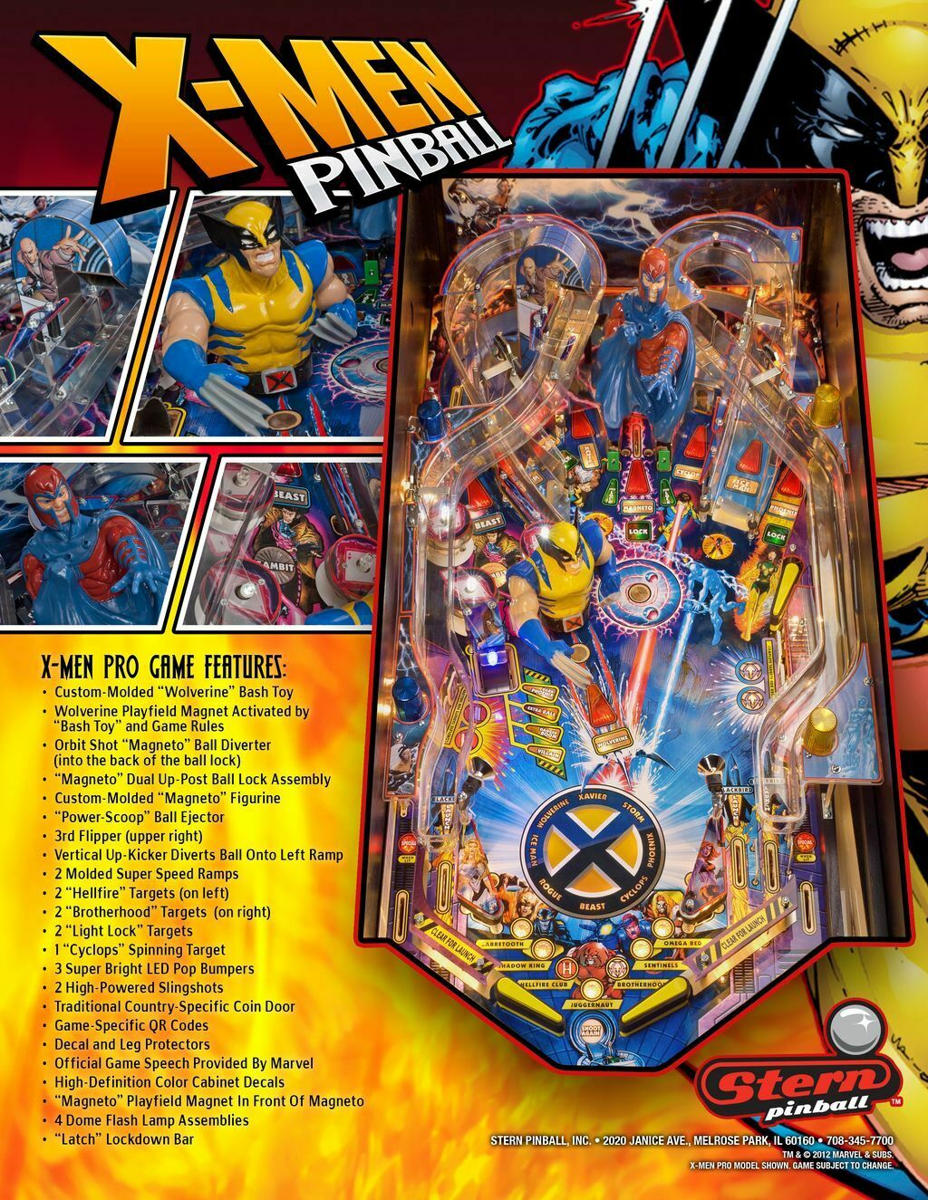 Stern Marvel X MEN Pinball FLYER Original NOS Wolverine 2012 Comic ...