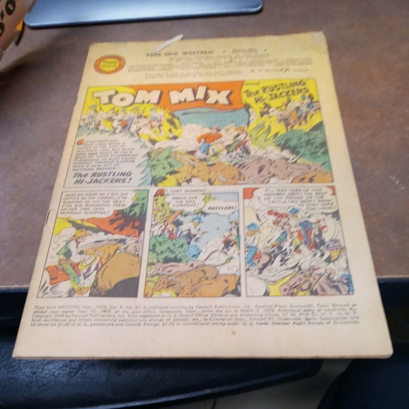Tom Mix Western #23 fawcett comics 1949 golden age precode two six gun ...