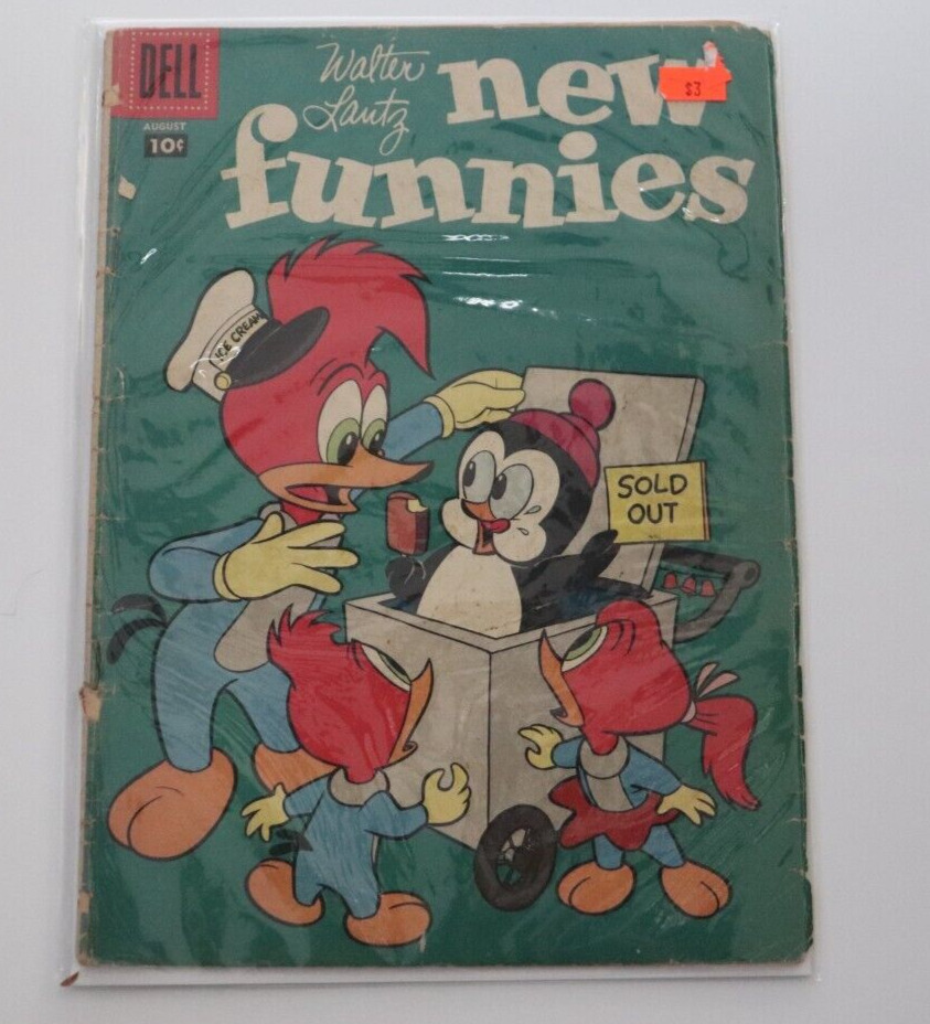 New Funnies 246 Dell Comics 1957 Woody Woodpecker Ice Cream Freezer ...