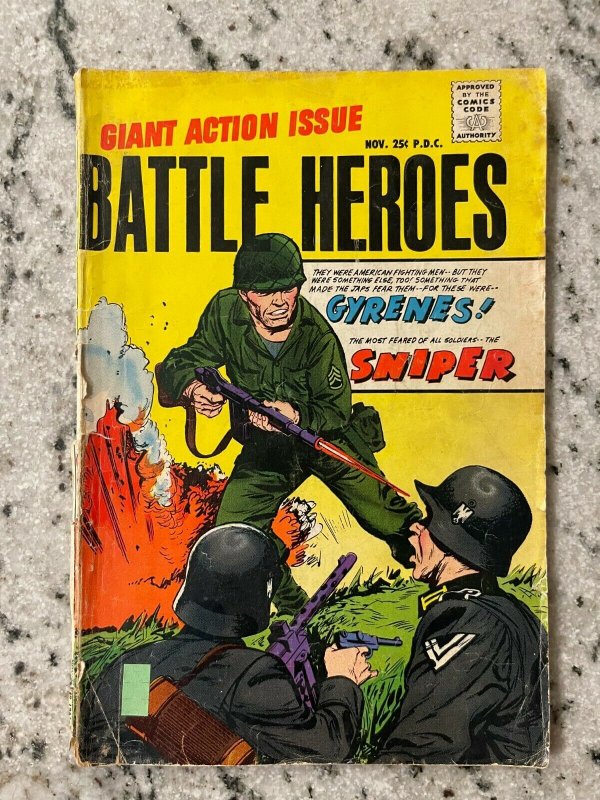 Battle Heroes #2 Silver Age Comic Book Gyrenes Sniper War Series Nazi's ...