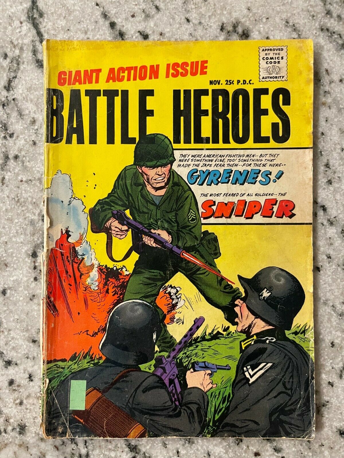 Battle Heroes #2 Silver Age Comic Book Gyrenes Sniper War Series Nazi's ...