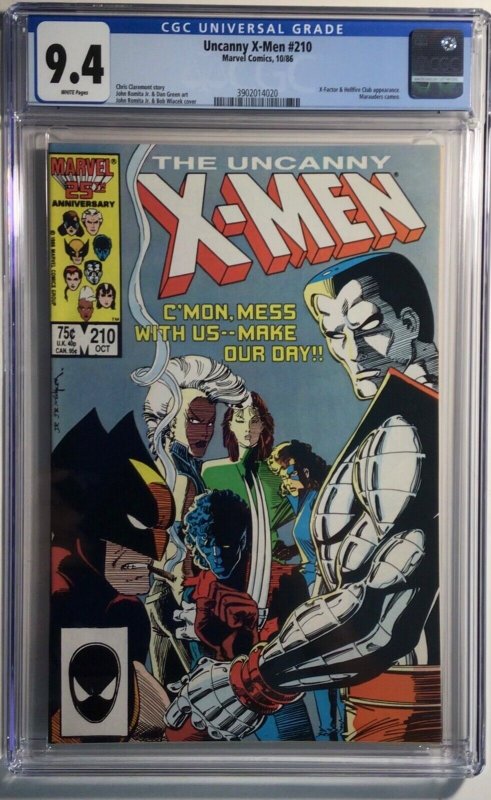 Marvel, Uncanny X-Men #210, CGC 9.4, 1st Marauders, Look! | Comic Books ...