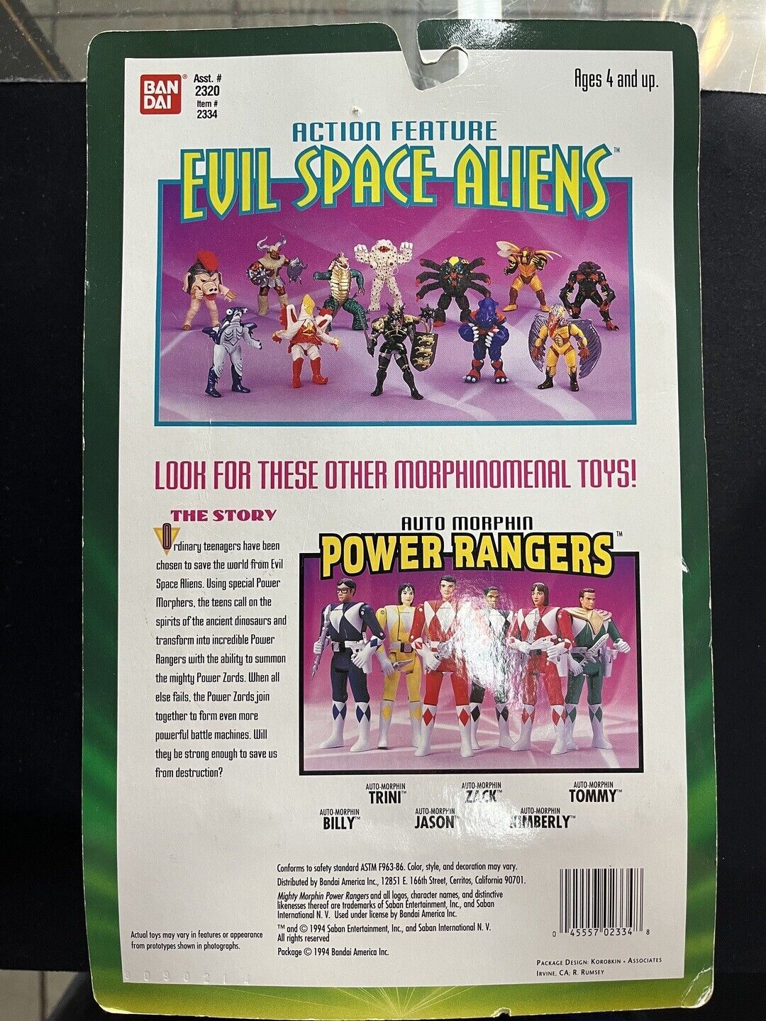 Mighty Morphin Power Rangers Evil Space Aliens Stinger Shooting Grumble ...