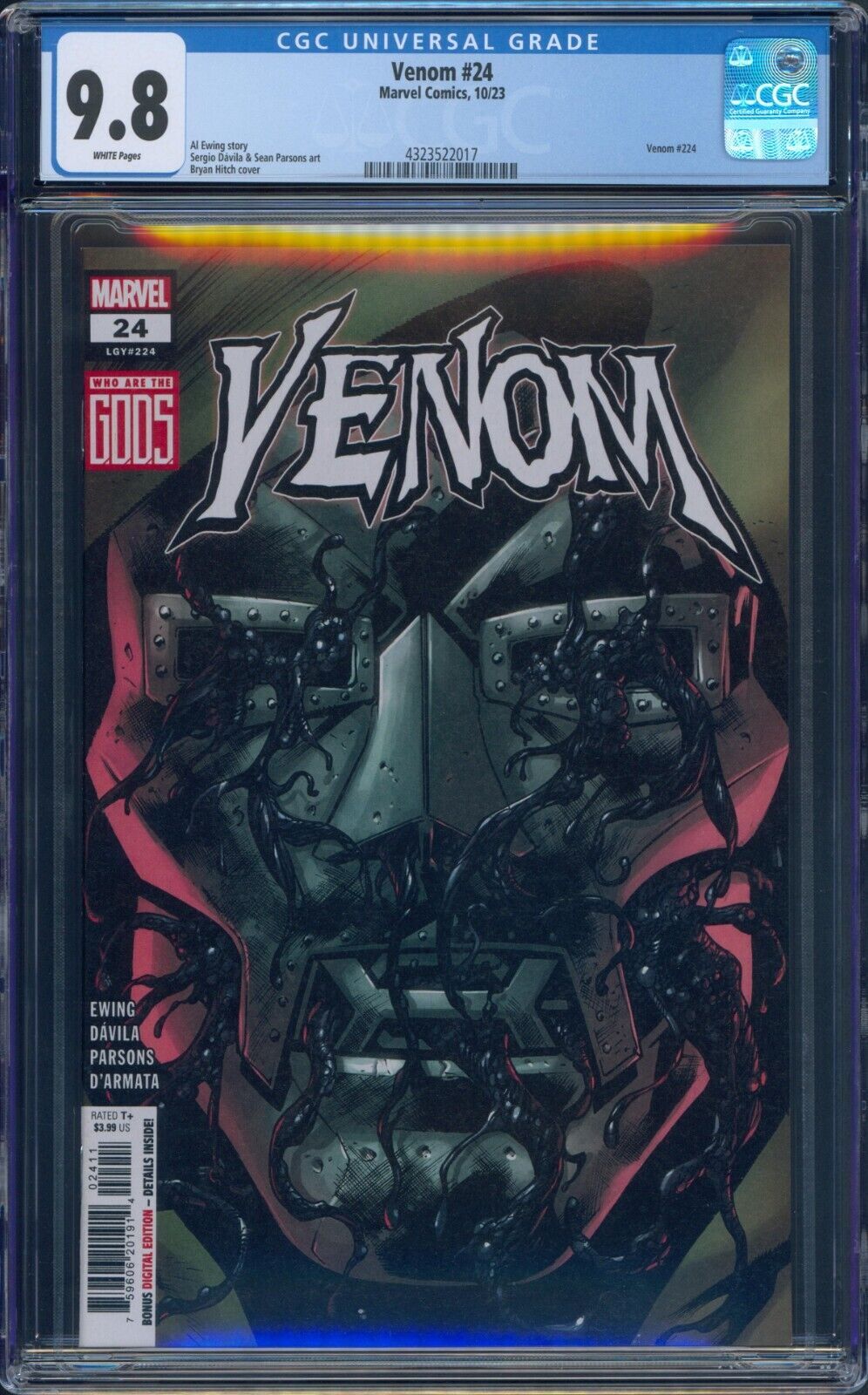 Venom #24 CGC 9.8 Doctor Doom Mask Bryan Hitch Cover A Marvel 2023 HD ...