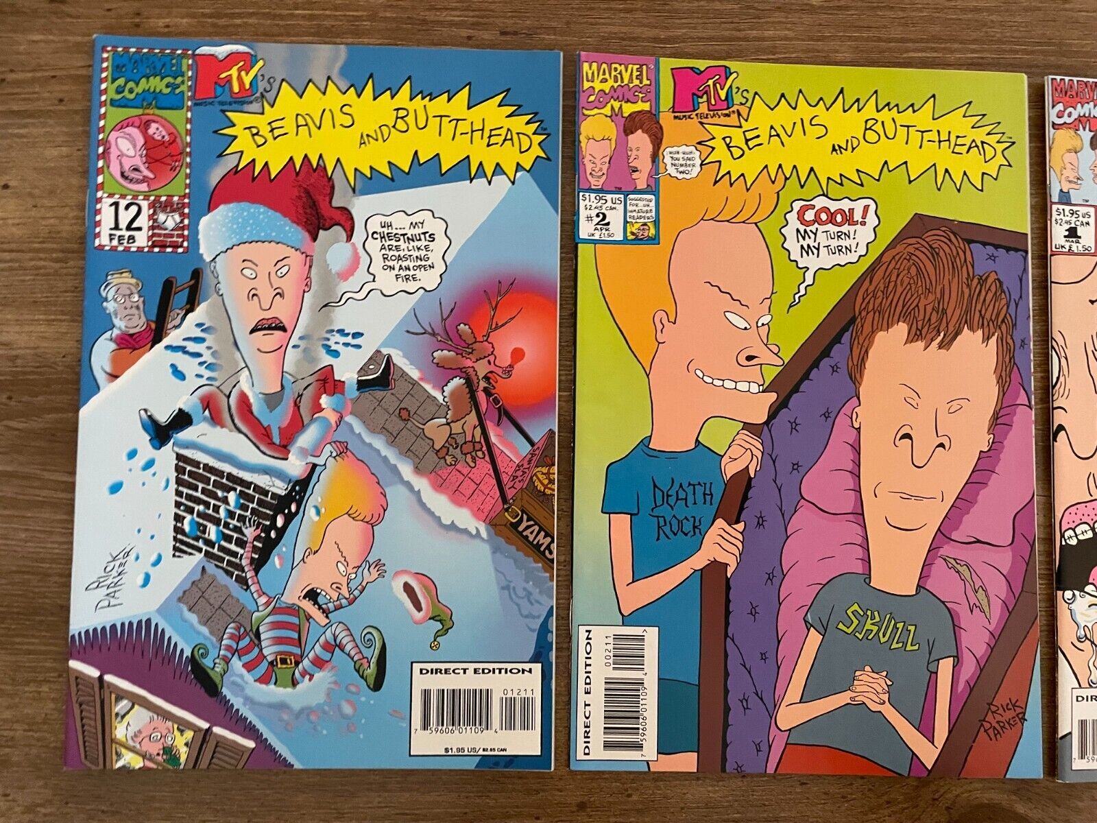 Lot Of 3 Beavis & Butt-Head Marvel Comic Books # 1 2 12 MTV Cartoon ...