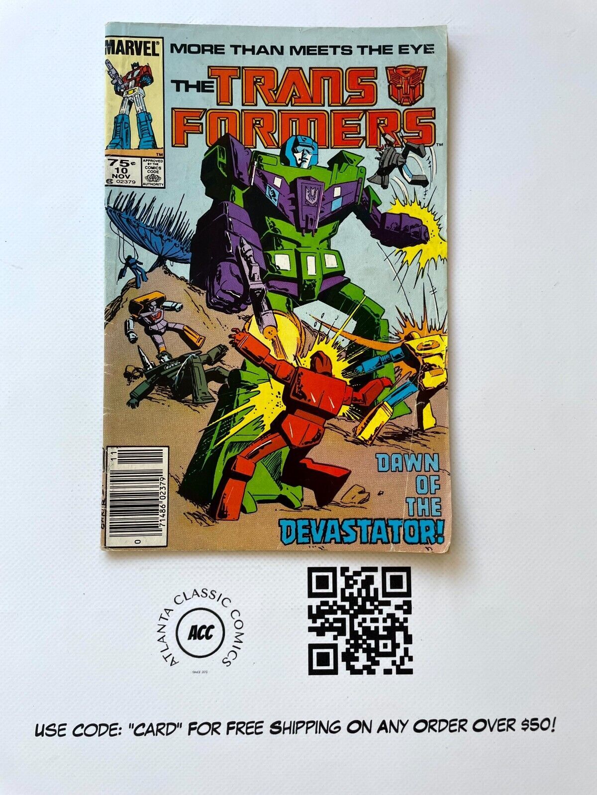 Transformers # 10 FN- Marvel Comic Book Optimus Prime Bumble Bee ...