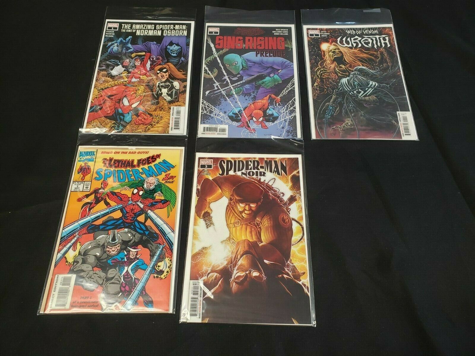 Spider-Man 5pc (VF/NM) Bagged & Boarded, Spider-Man Noir, Wraith 1993 ...