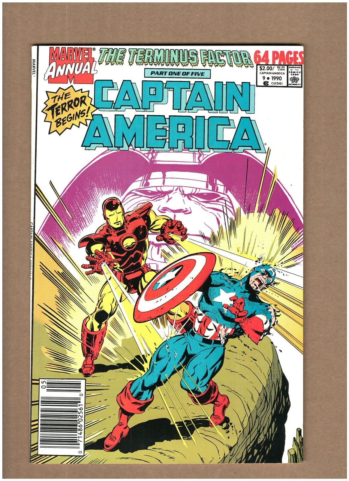 Captain America Annual #9 Newsstand Marvel 1990 Terminus Factor Iron ...