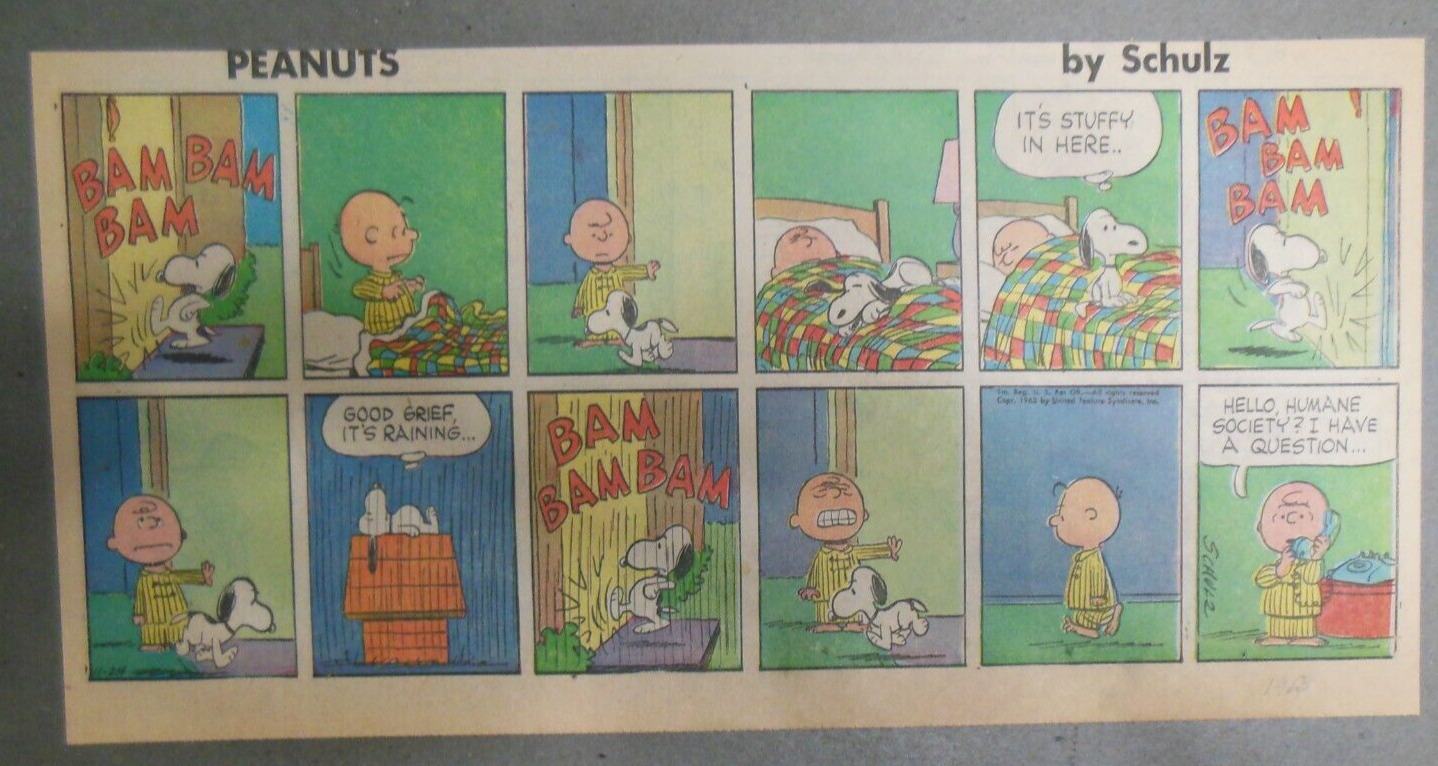 Peanuts Sunday Page by Charles Schulz from 11/24/1963 Size: ~7.5 x 15 ...
