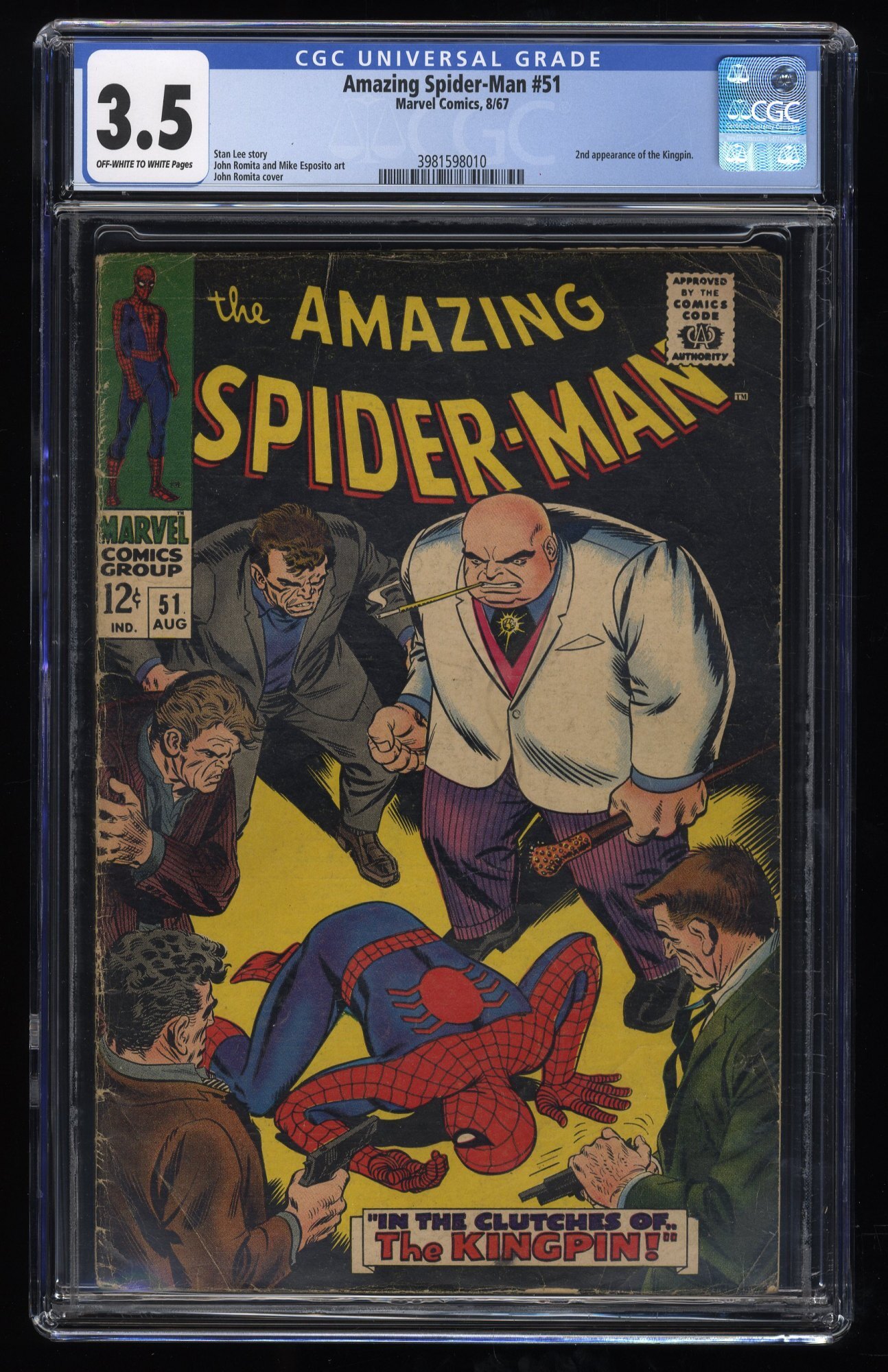 Amazing Spider-Man #51 CGC VG- 3.5 2nd Full Appearance of Kingpin ...