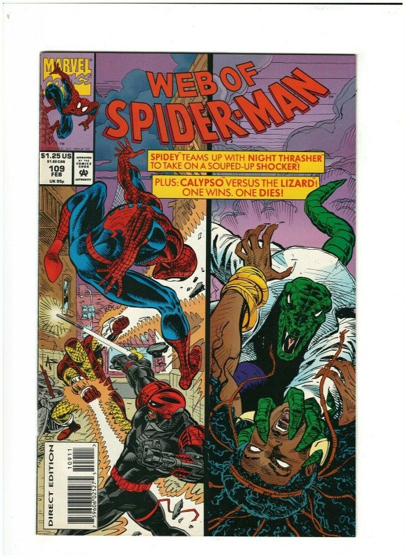 Web of Spider-man #109 VF+ 8.5 Marvel Comics 1993 Calypso, Lizard ...