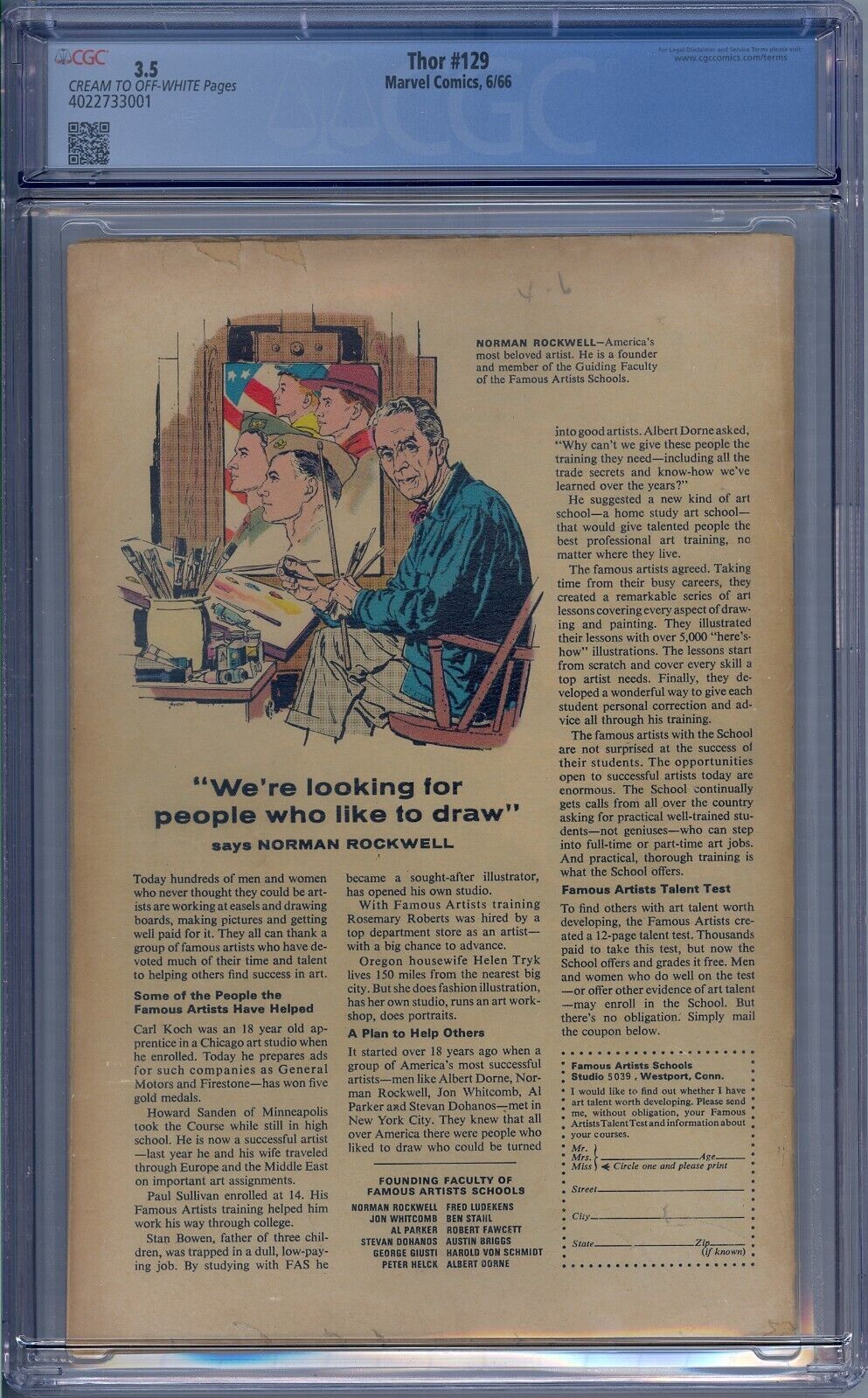 Thor #129 CGC 3.5 1st Ares Hercules Pluto Zeus Jack Kirby | Comic Books ...