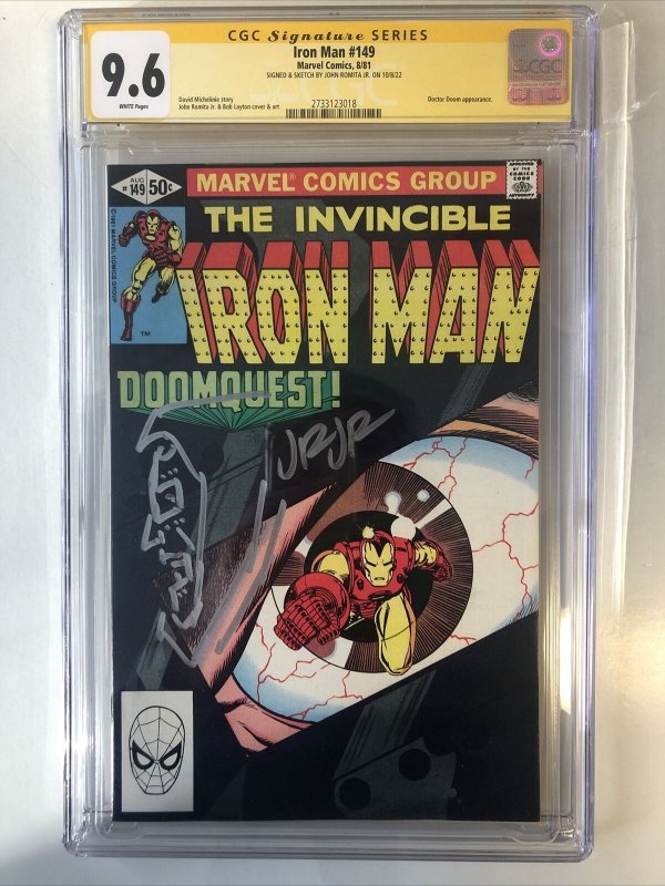 Iron Man 1981 149 Cgc 9 6 Ss Wp Signed And Sketch John Romita