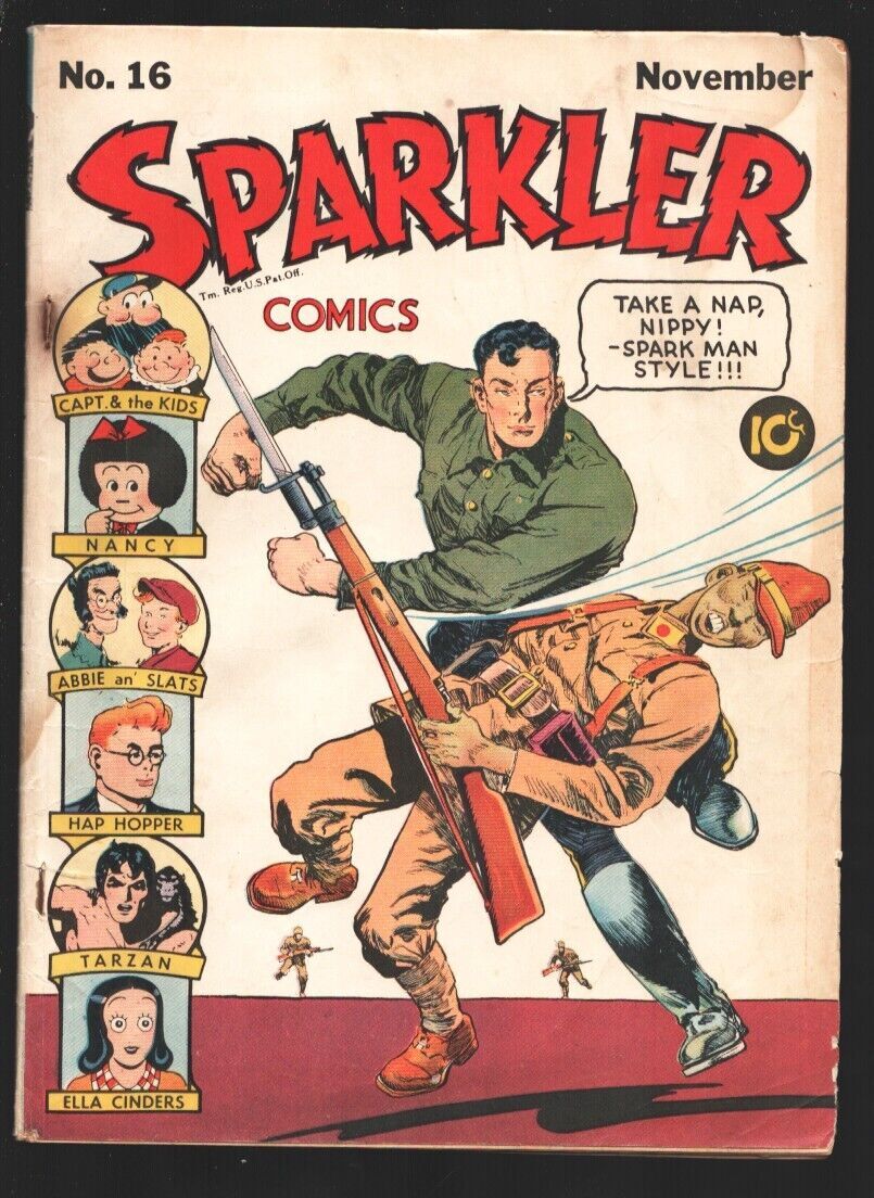 Sparkler #16 1942-Sparkman cover-Nancy-Tarzan-Hogarth-Captain and the ...