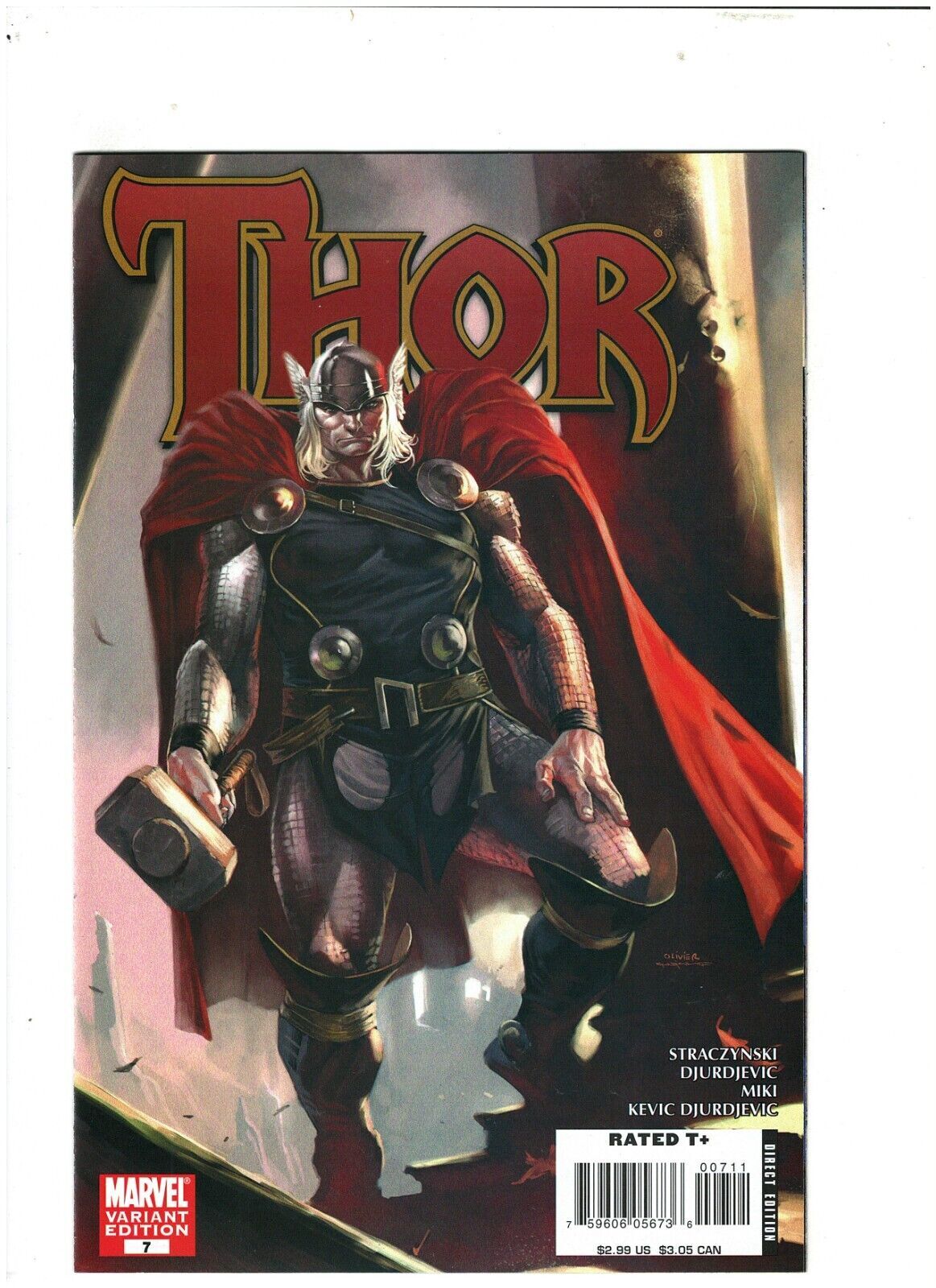 Thor #7 Marvel Comics 2008 Straczynski, Olivier Coipel Variant NM- 9.2 ...