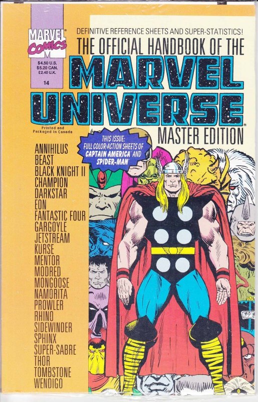 Official Handbook of the Marvel Universe Master Edition #14 (in bag) VF ...