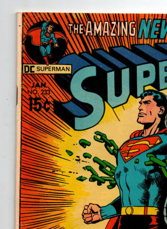 Superman #233 - Iconic Neal Adams Cover - Kryptonite Nevermore - 1971 ...