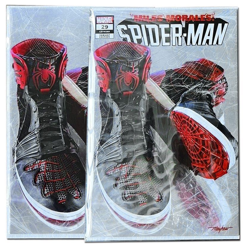 Miles Morales Spider-Man #29 Mike Mayhew Sneaker Virgin Variant 2Pack ...