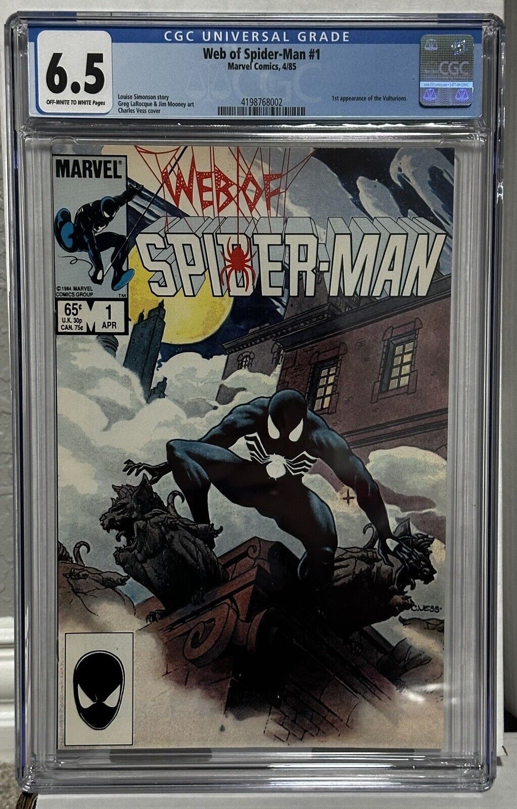 Web Of Spider-Man #1 Copper Age Marvel CGC 6.5 Graded Comic First Issue ...
