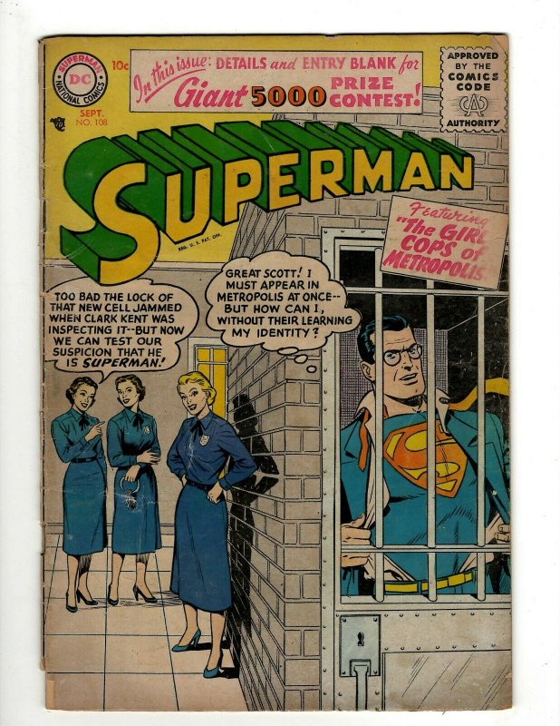 Superman # 108 VG/FN DC Comic Book Batman Green Lantern Wonder Woman ...