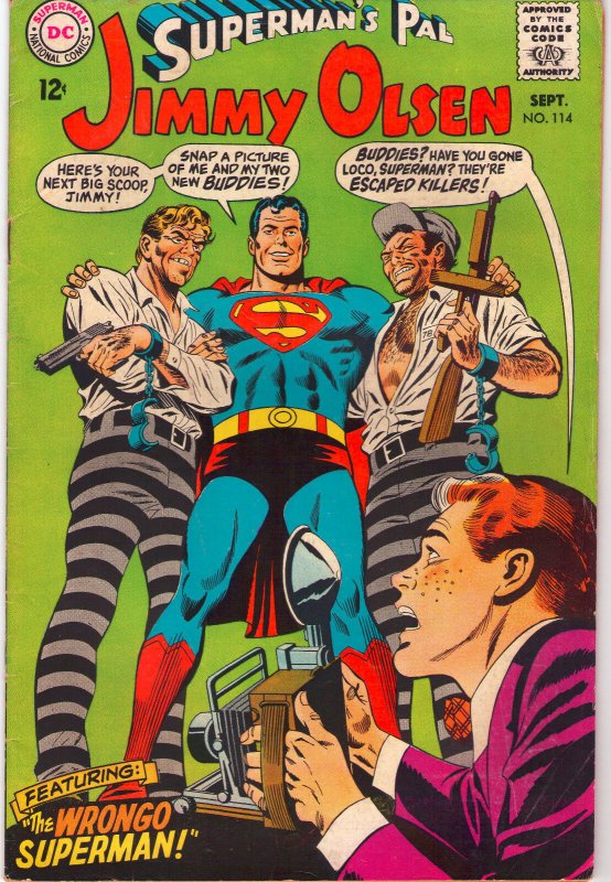Superman's Pal Jimmy Olsen #114 - Wrongo Superman - 1968 (Grade 5.0) WH ...