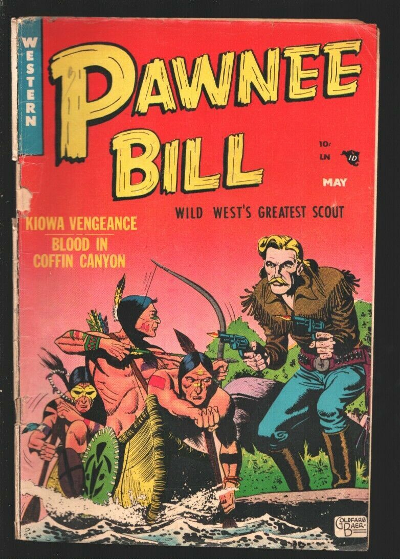 Pawnee Bill #2 1951-Goldfarb Baer cover & story art-"Blind Coffin ...