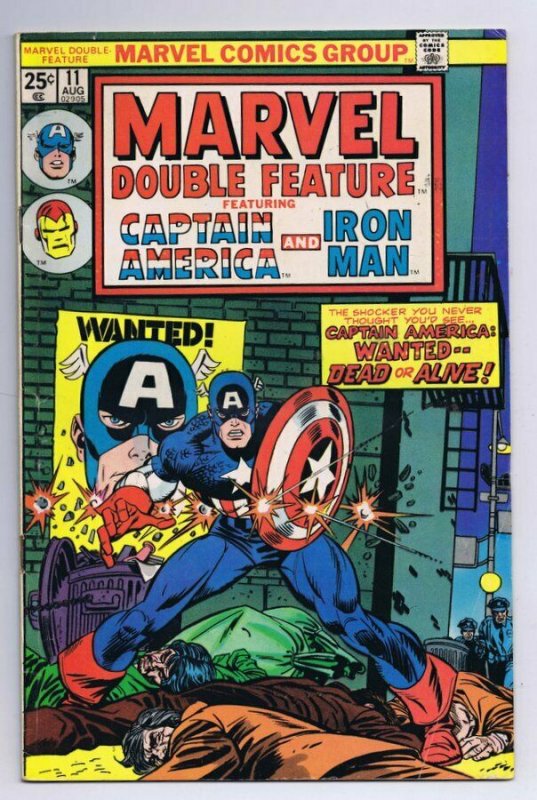 Marvel Double Feature #11 ORIGINAL Vintage 1975 Marvel Comics Captain ...