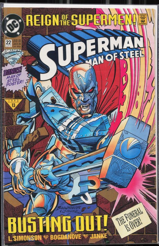 Superman: The Man of Steel #22 (1993) Steel [Key Issue] | Comic Books ...