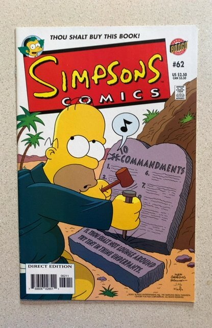 Simpsons Comics #62 (2001) Bill Morrison Homer Simpson Cover | Comic ...