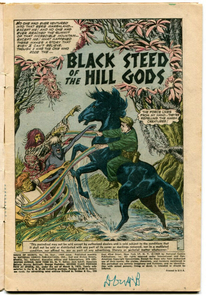 House of Secrets 24 5.0 VGFN 1959 Volume 1 DC Second Mark Merlin ...