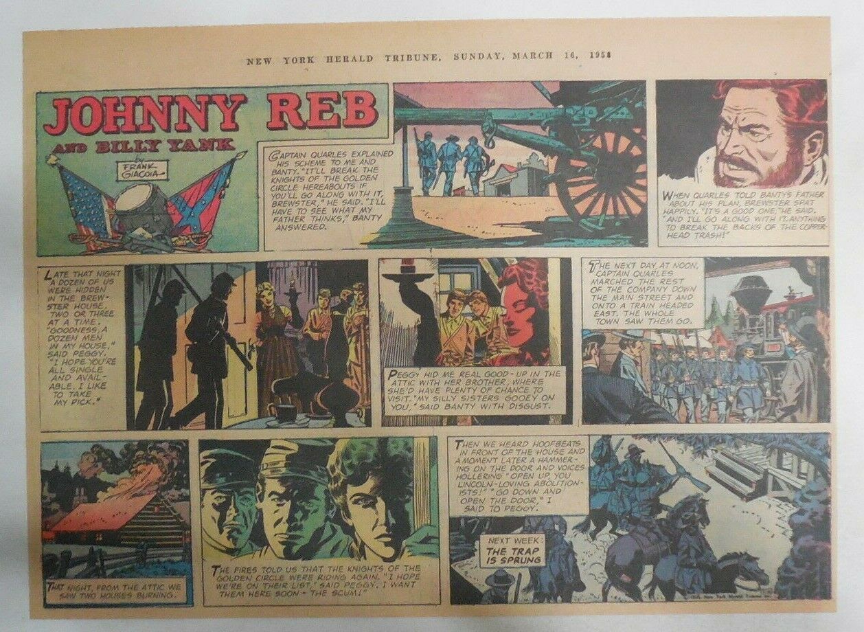 Johnny Reb Sunday by Frank Giacoia & Jack Kirby from 3/16/1958 Half Page Size! | Comic Books ...
