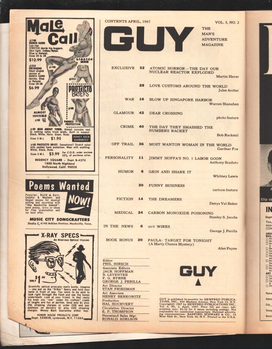 Guy 4/1967-Atomic Horror-Most Wanton Woman, Cleopatra-Gardner Fox-Jimmy ...